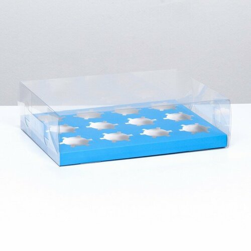 UPAK LAND Коробка для 12 капкейков, голубой, 34.7 × 26.3 × 10 см