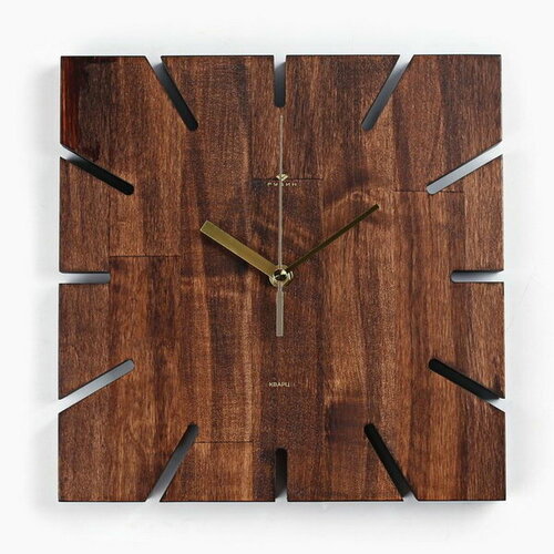 Часы настенные интерьерные "Квадрат", бесшумные, 27 x 27 см, натуральное дерево, АА