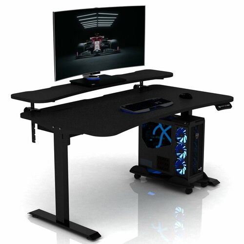 Геймерские игровые столы и кресла Стол с электроприводом регулировки и регулируемой надставкой DX ELECTRIC ARENA SPORT (Arena/Tomahawk) чёрный