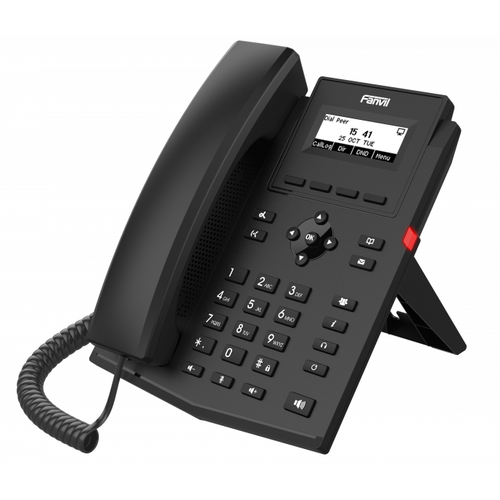 Телефон Fanvil IP , 2xEthernet 10/100/1000, LCD 128x48, дисплей 2,3, 2 аккаунта SIP, G722, Opus, Ipv-6, порт для гарнитуры, книга на 1000 записей, 6-ти сторонняя аудиконф, POE, бп (X301G)