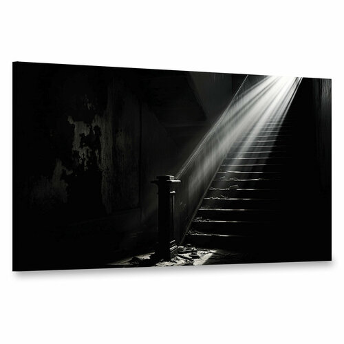 Интерьерная картина 100х60 "Заброшенный дом лестница"
