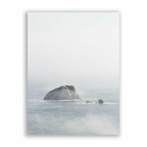 Постер, плакат на бумаге / Туман, море и скалы / Размер 30 x 40 см