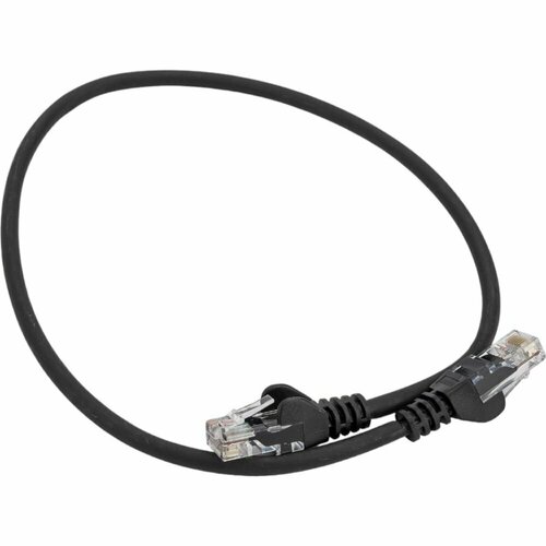 Патч-корд RJ45 - RJ45, 4 пары, UTP, категория 5е, 0.5 м, черный, LSZH LANMASTER LAN-PC45/U5E-0.5-BK