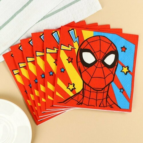 Салфетки бумажные "Супермен", 33х33 см, 20 штук, 3-х слойные, Человек-паук (комплект из 11 шт)