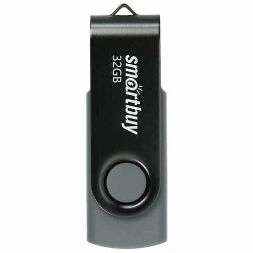 Флеш-диск 32 GB SMARTBUY Twist USB 2.0, черный, SB032GB2TWK, 513909