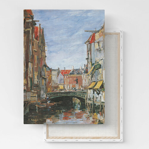 Картина на холсте, репродукция / La Place Ary Scheffer, Dordrecht / Эжен Буден / Размер 30 x 40 см