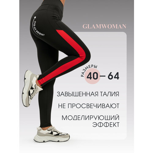 Тайтсы Glam, размер 56, красный, черный