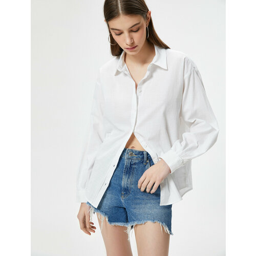 Рубашка  KOTON, размер 40, белый