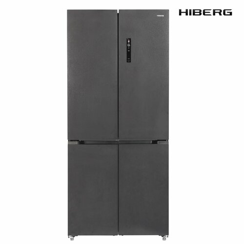 Отдельностоящий холодильник с возможностью встраивания HIBERG RFQ-600DX NFGM Inverter Cross Door "Серый матовый мрамор" 192*84