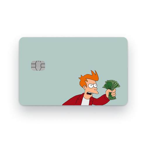 Наклейка на банковскую карту, стикер на карту, маленький чип, мемы, приколы, комиксы, стильная наклейка кино, футурама, the futurama №4