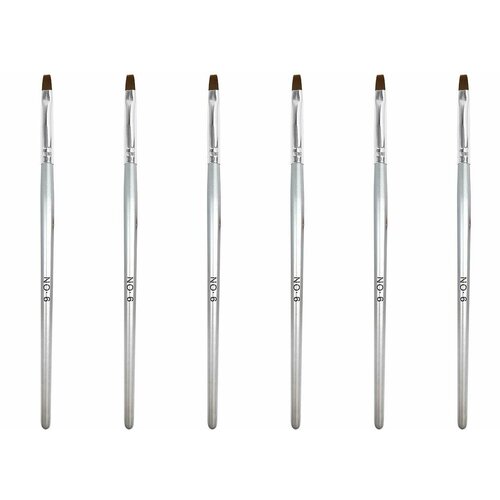 Farres cosmetics Кисть для наращивания ногтей гелем, 6 мм, 6 шт