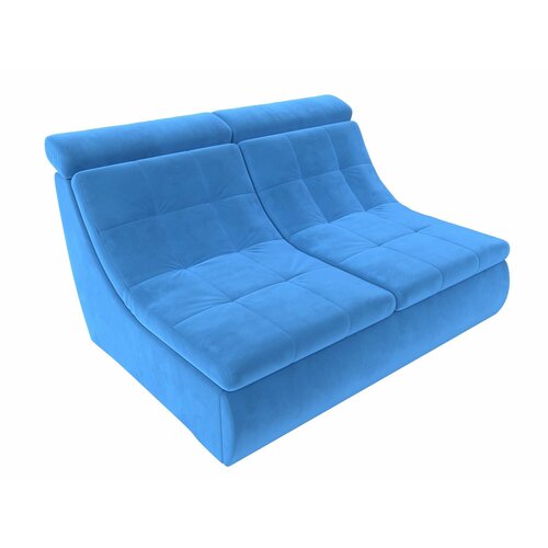 Модуль Холидей Люкс раскладной диван, Велюр голубой