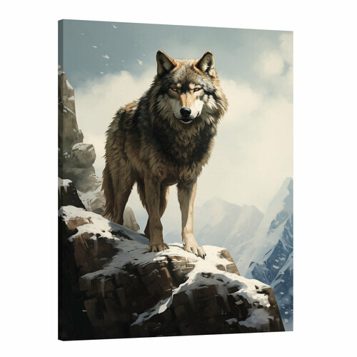 Интерьерная картина 50х70 "Волчьи следы"