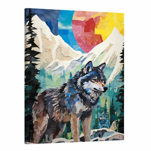 Интерьерная картина 50х70 "Волки в горах"