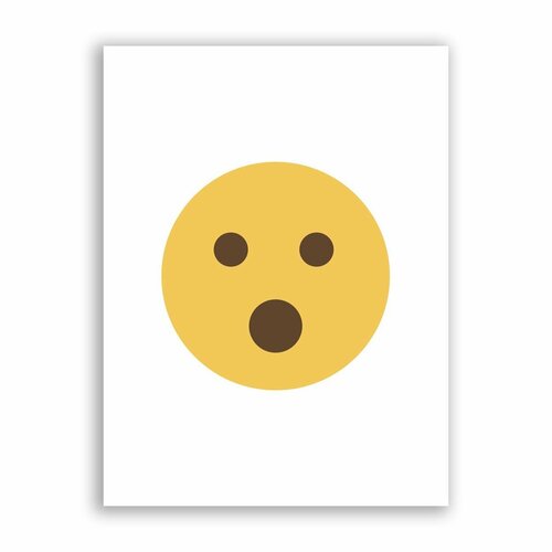 Постер, плакат на бумаге / Emoji / Эмодзи с открытым ртом / Размер 80 x 106 см