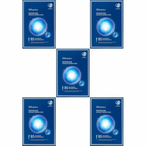 JMsolution Набор увлажняющих тканевых масок с пантенолом и CICA-комплексом Panthelene Intensive Barrier Mask 5 шт.