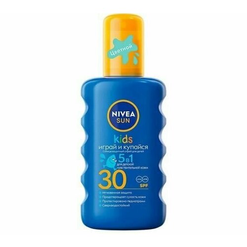 Спрей солнцезащитный Nivea Sun Kids Играй и купайся SPF 30 для детей, 200 мл