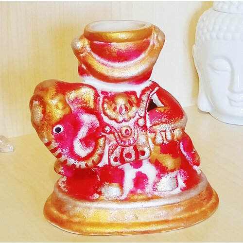 Аромалампа Слон Индийский керамика роспись, удача и успех