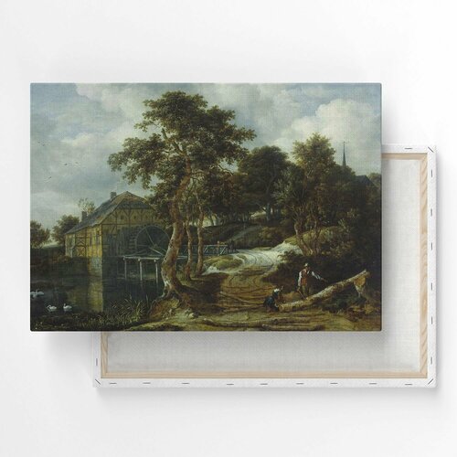Картина на холсте, репродукция / Якоб ван Рёйсдал - Landschap met watermolen / Размер 30 x 40 см