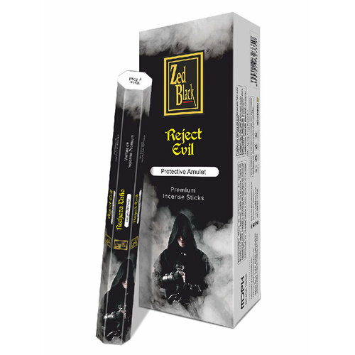 REJECT EVIL Premium Incense Sticks, Zed Black (отвержение ЗЛА премиум благовония палочки, Зед Блэк), уп. 20 палочек.