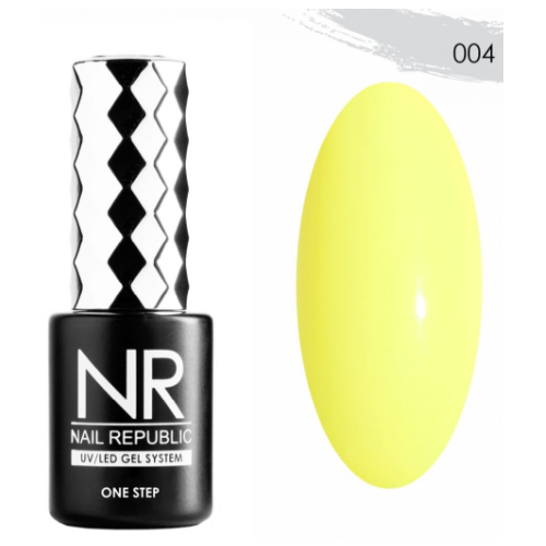 NAIL REPUBLIC, Гель-лак One Step 004, желтый однофазный, 10 мл