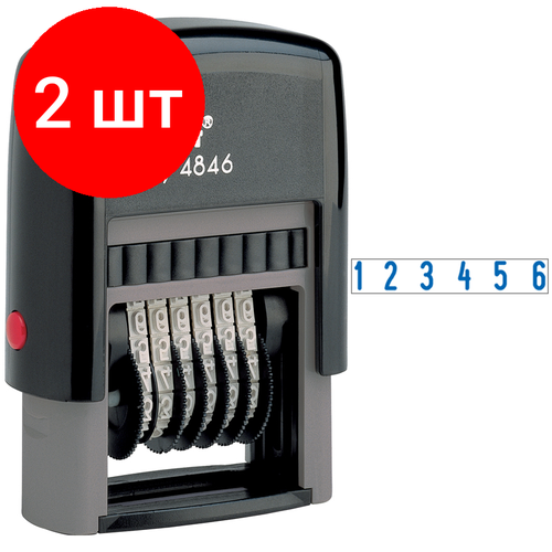 Комплект 2 шт, Нумератор мини автомат Trodat, 4.0мм, 6 разрядов, пластик (53200)