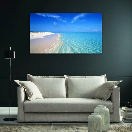 Картина на холсте 60x110 LinxOne "Море берег рай покой песок" интерьерная для дома / на стену / на кухню / с подрамником
