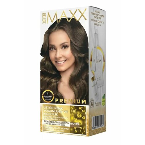MAXX DELUXE Краска для волос Premium, тон 7.1 Пепельно-русый, 110 г, 1 уп