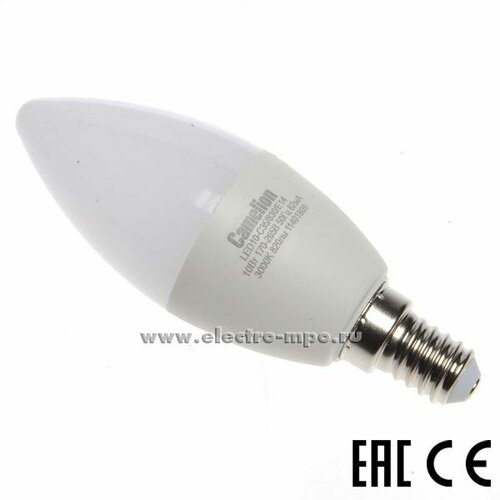 Лампа 10Вт LED10-C35/830/E14 220В 3000К светодиодная свеча тёплый белый свет (Camelion) (4 шт. в комплекте)