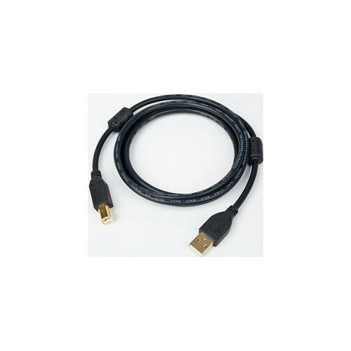 Bion Кабель интерфейсный USB 2.0 AM/BM, позолоченные контакты, ферритовые кольца, 3м, черный (BXP-CCF-USB2-AMBM-030)