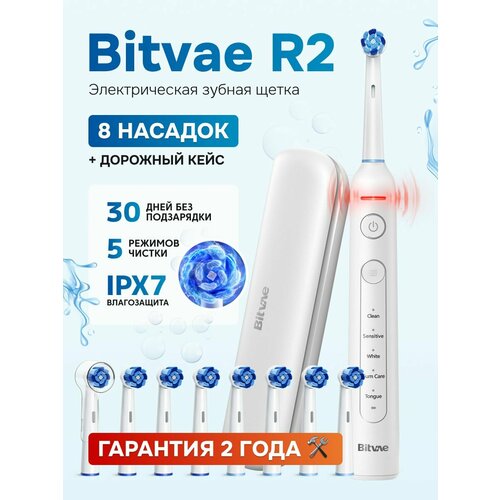 Электрическая зубная щетка Bitvae R2 Rotary E- Toothbrush (R2) , GLOBAL, White