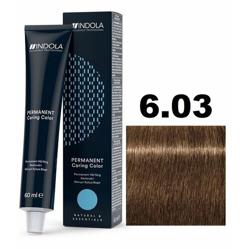 Indola Permanent Caring Color Крем-краска для волос 6/03 темный блондин натуральный золотистый 60мл