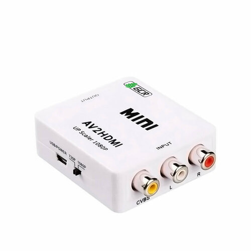 Конвертер AV в HDMI 1.3, PAL, NTSC, SECAM, 1080p (GL-v125), белый, м