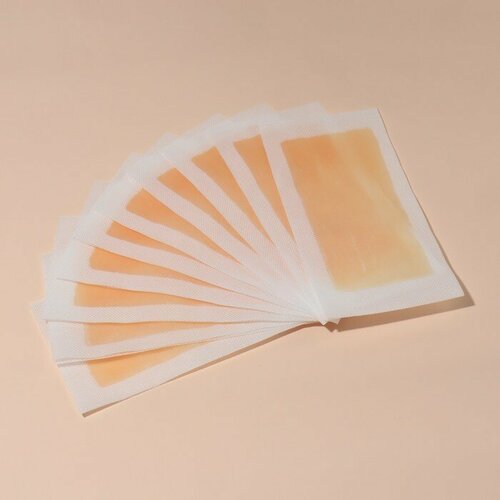 Queen fair Восковые полоски для депиляции тела, с ароматом мёда, 19 × 9 см, 20 шт, цвет оранжевый