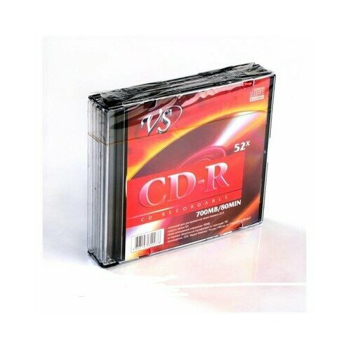 Диск CD-R VS 0,7 GB 52x (5 штук в упаковке), 166387