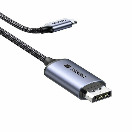 Кабель UGREEN CM556 (25158) USB-C To DP Cable(8K). Длина: 2м. Цвет: серебристый