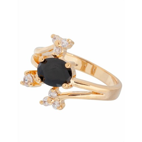 Кольцо помолвочное Lotus Jewelry, фианит, размер 18, черный