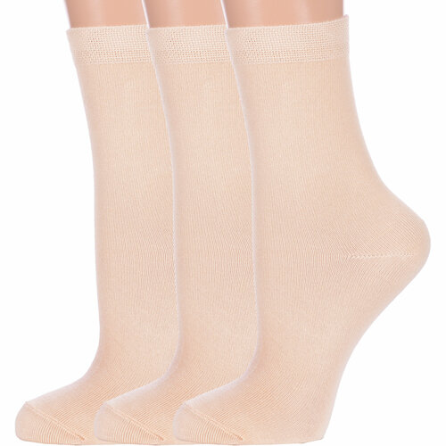 Носки PARA socks, 3 пары, размер 23, бежевый