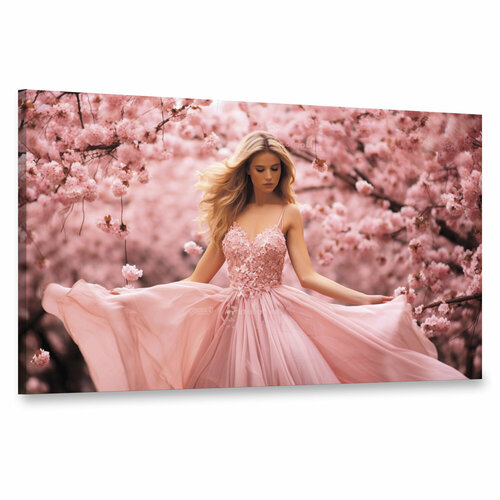 Интерьерная картина 100х60 "Розовый взгляд"