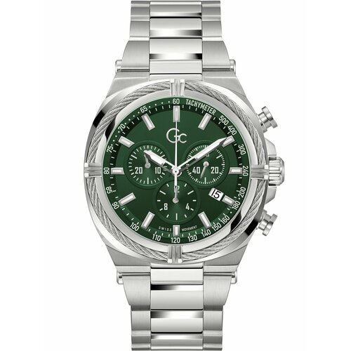 Наручные часы Gc Z32002G9MF, серебряный, зеленый