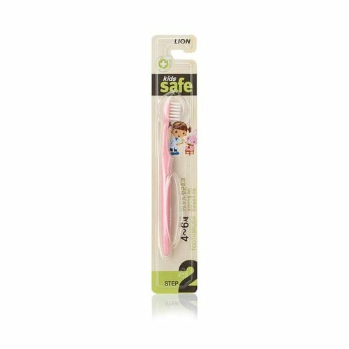 LION Kids Safe Toothbrush – Step 2- Лион Детская зубная щётка с нано-серебряным покрытием №2 (от 4 до 6 лет), 1 шт -