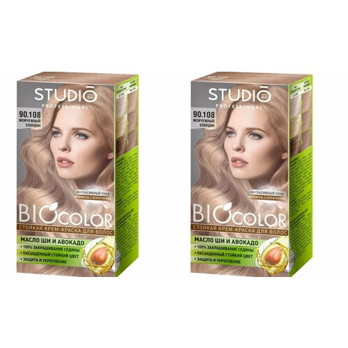 Studio Professional Essem Hair Крем-краска для волос Biocolor 90.108 Жемчужный блондин, 115 мл, 2 шт
