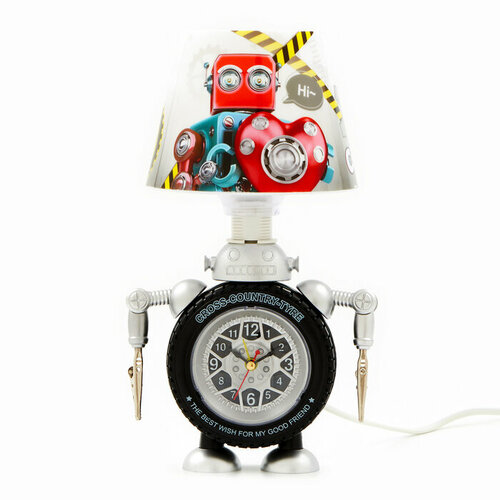 Часы-светильник "Робот", плавный ход, 2 АА, USB 9918995