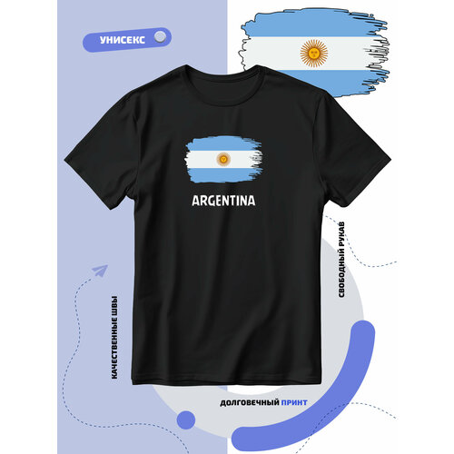 Футболка SMAIL-P с флагом Аргентины-Argentina, размер XXS, черный