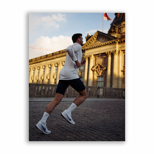 Мотивационный плакат на бумаге / Спорт - Бег / Размер 60 x 80 см