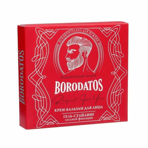 Borodatos Подарочный набор Borodatos: Гель-стайлинг для волос, 75 мл + Крем-бальзам для лица, 75 мл