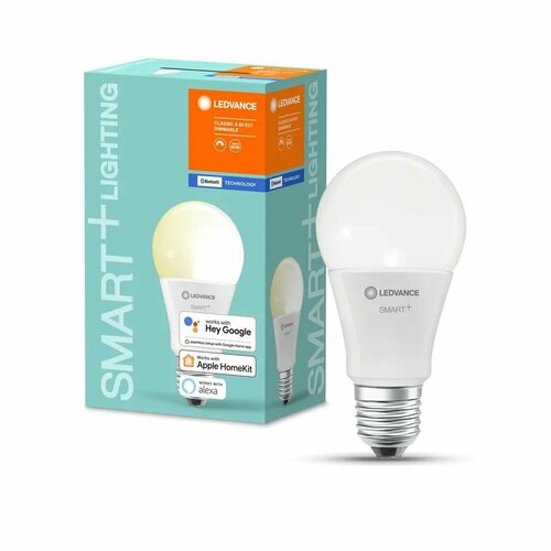 Умная лампочка светодиодная LEDVANCE / OSRAM SMART+ A, E27, 9Вт, 2700К, 806лм, теплый свет, диммируемая