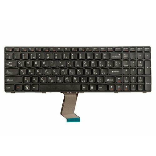 Клавиатура (keyboard) для Lenovo Z570, B570, B590, V570, Z575 [25-012459] [25-013347] [25013375] (ZeepDeep Haptic) Black, black frame, гор. Enter