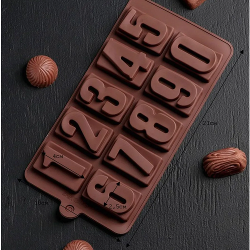 Форма силиконовая Шоколадные цифры