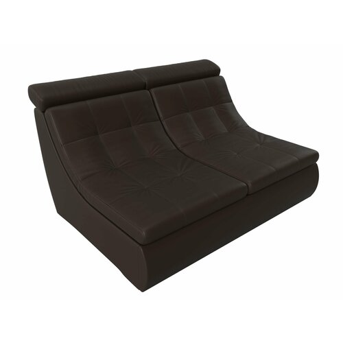 Модуль Холидей Люкс раскладной диван, Экокожа коричневая